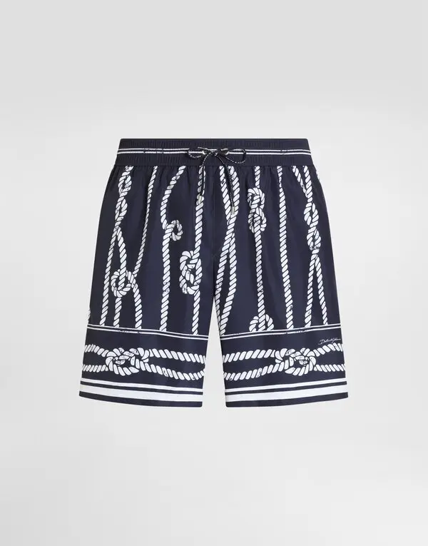 Dolce & Gabbana Marina-print Canvas Swim Boxer Shorts - Multicolor