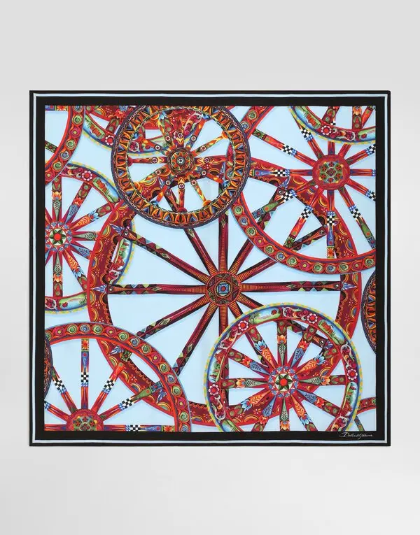 Dolce & Gabbana 70x70 Carretto-print Silk Twill Scarf - Multicolor