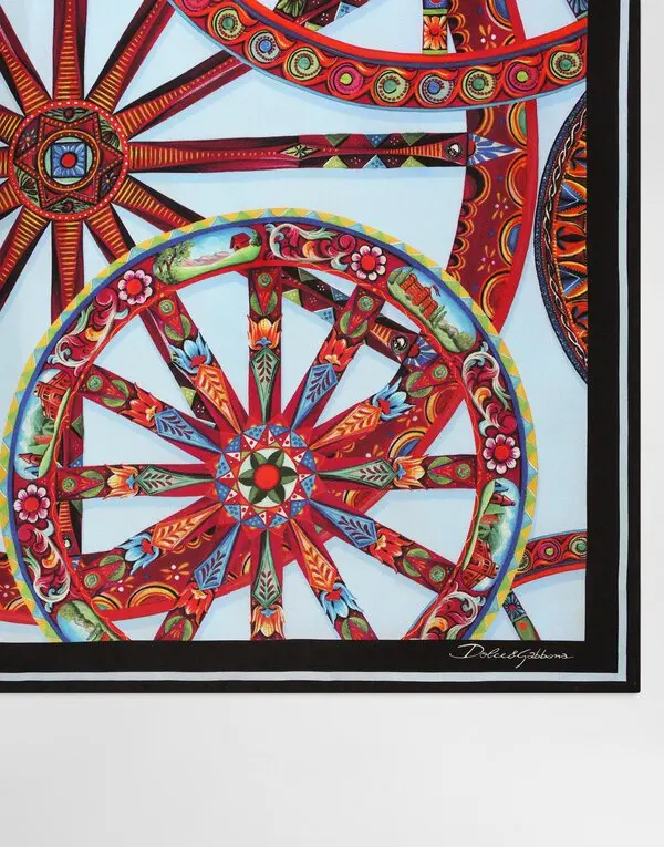 Dolce & Gabbana 70x70 Carretto-print Silk Twill Scarf - Multicolor