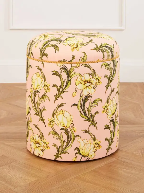 La DoubleJ Baba' Printed Canvas Pouf - Multi