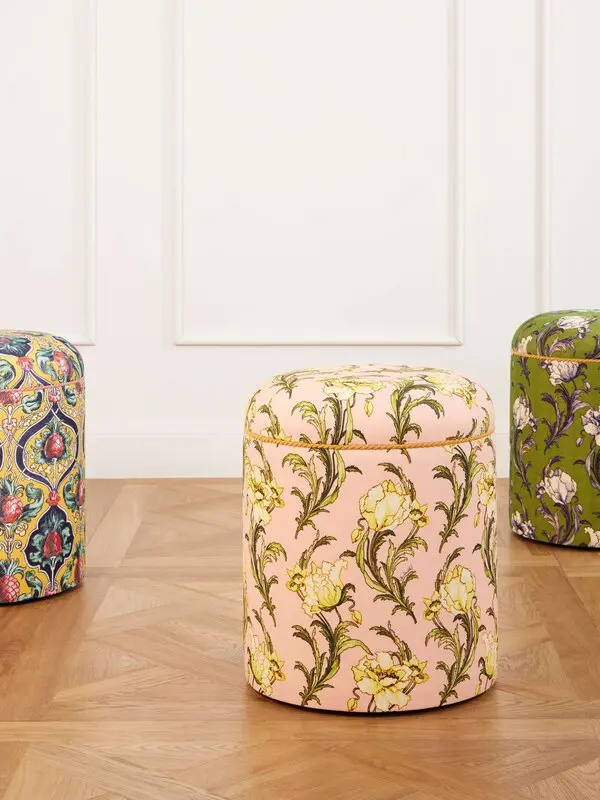La DoubleJ Baba' Printed Canvas Pouf