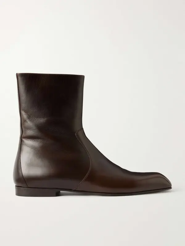 Khaite Leather Ankle Boots - Brown