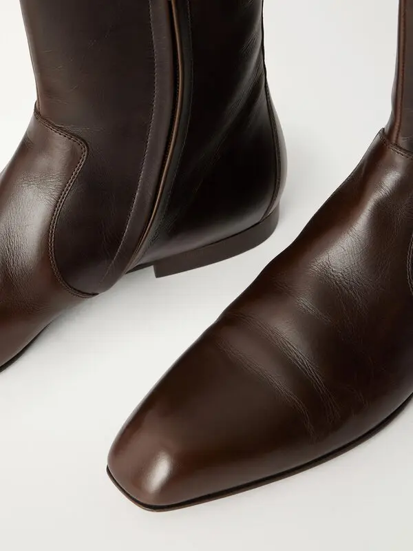 Khaite Leather Ankle Boots