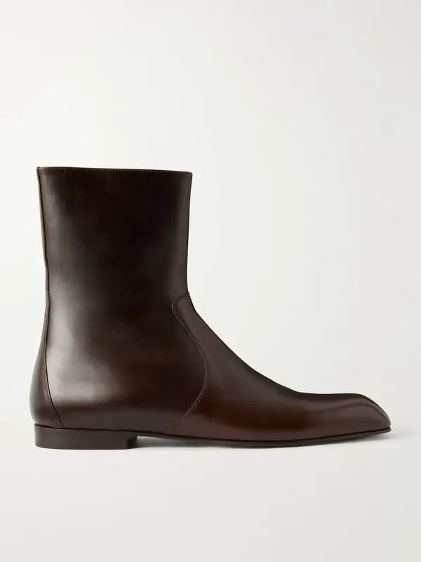 Khaite Leather Ankle Boots - Brown