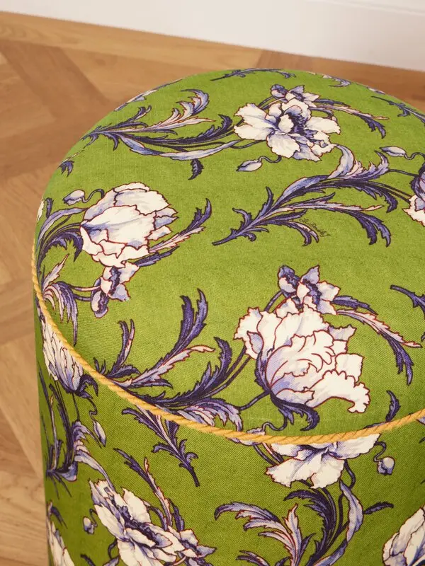La DoubleJ Babà Floral-printed Canvas Pouf