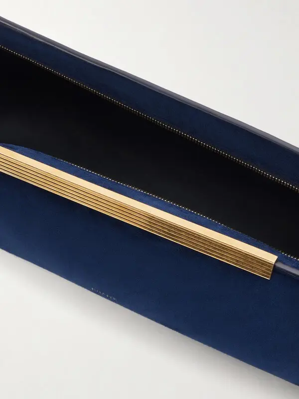 Khaite Donna Suede Clutch - Blue