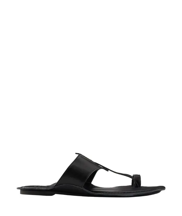 JAMIE HALLER The Toe Thong Leather Sandals - Black
