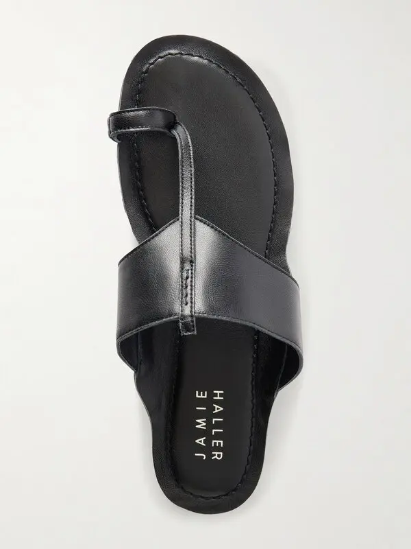 JAMIE HALLER The Toe Thong Leather Sandals - Black