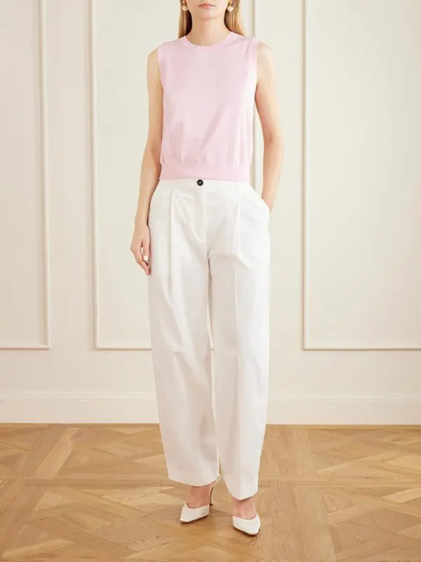 Carolina Herrera Ribbed Silk And Cotton-blend Vest