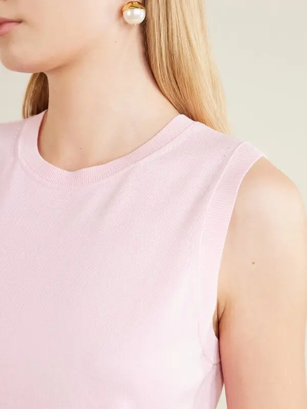 Carolina Herrera Ribbed Silk And Cotton-blend Vest