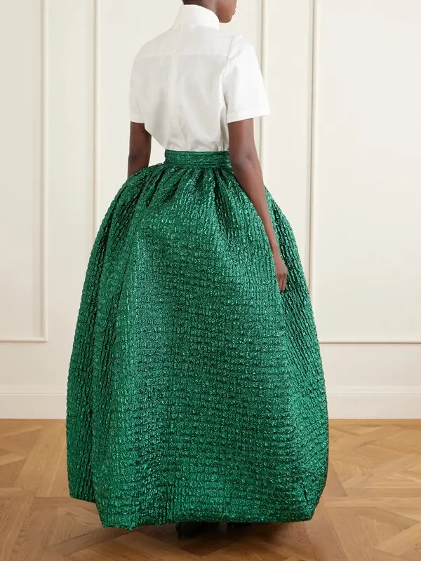 DIMA AYAD Cloqué Maxi Skirt