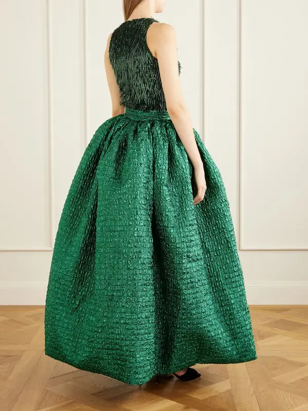 DIMA AYAD Cloqué Maxi Skirt
