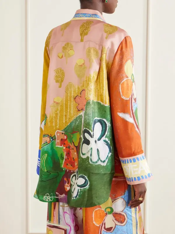 ALEMAIS Mlak Printed Silk-twill Shirt