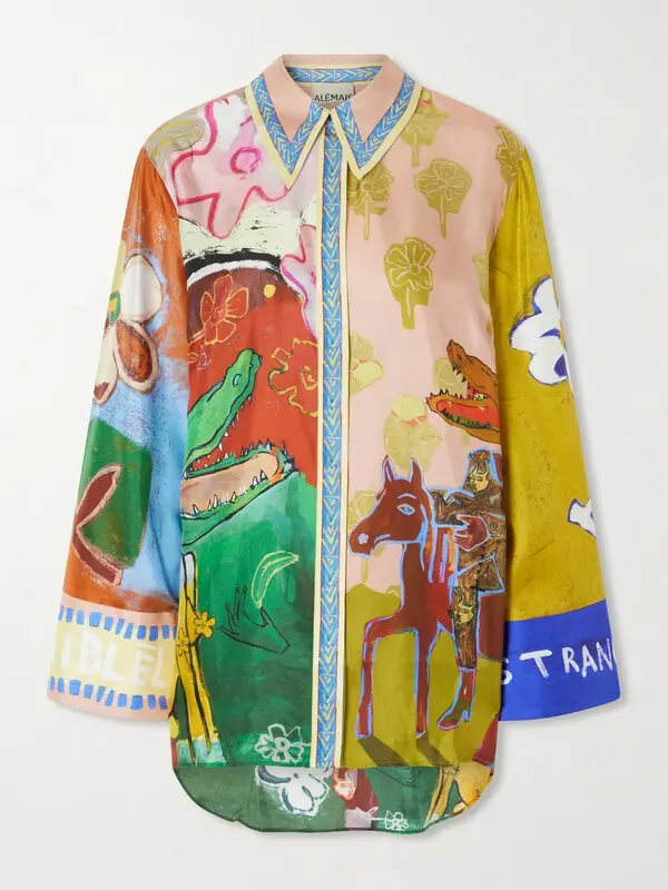 ALEMAIS Mlak Printed Silk-twill Shirt