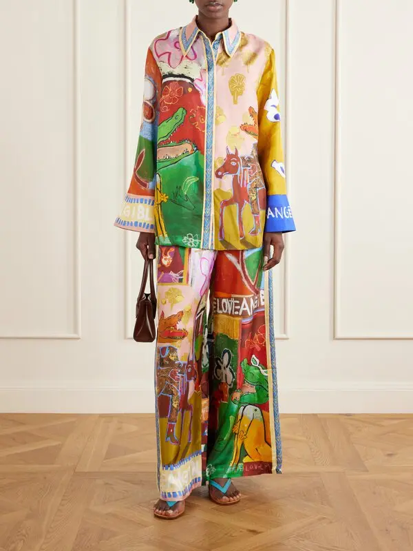 ALEMAIS Mlak Printed Silk-twill Shirt