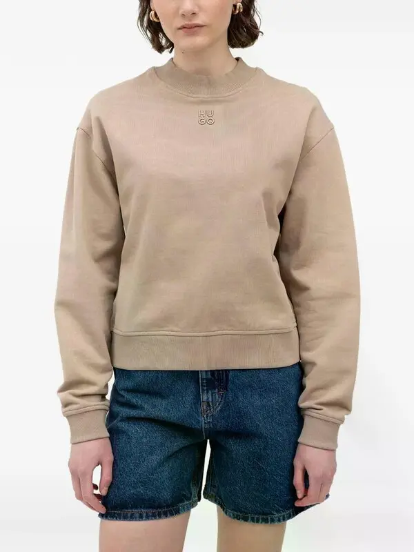 Hugo Logo-embroidered Mock Neck Sweater