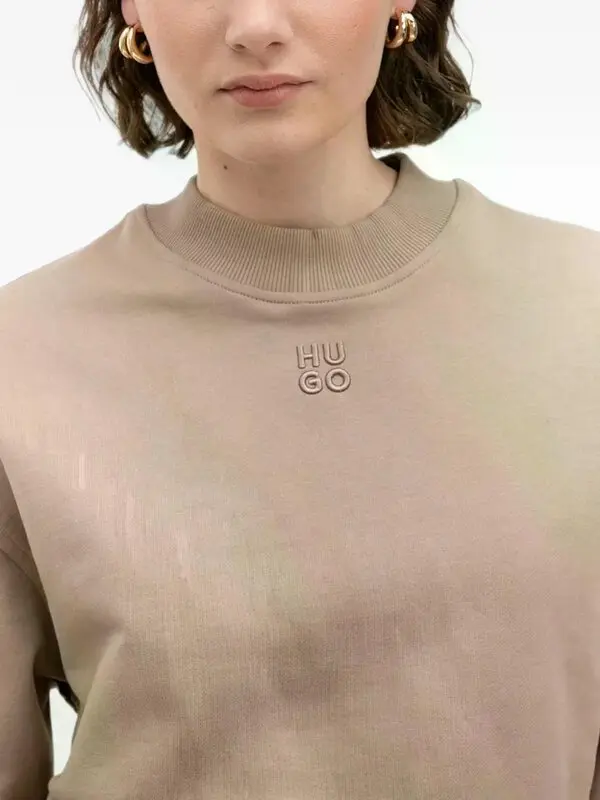 Hugo Logo-embroidered Mock Neck Sweater