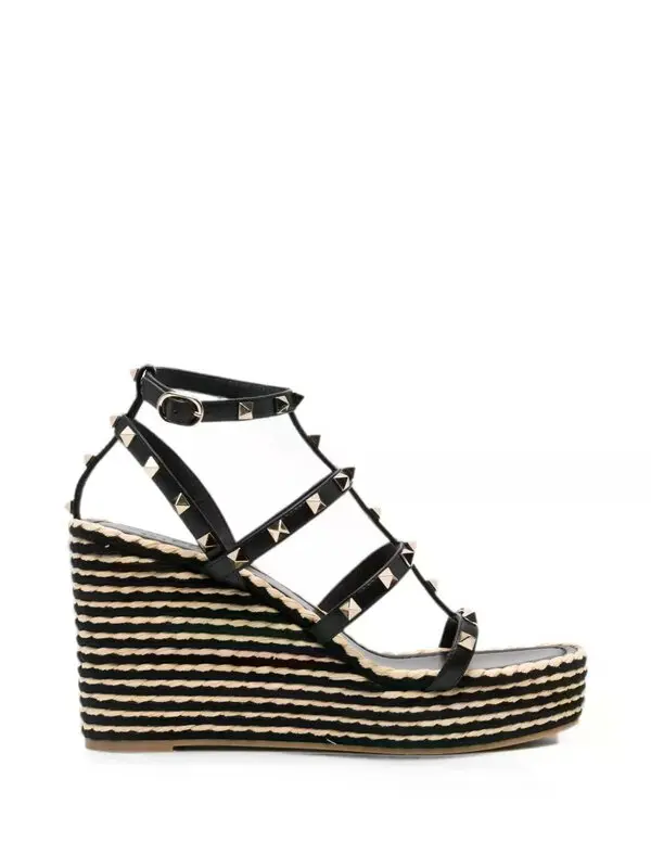 Valentino Garavani Rockstud Wedge Espadrilles - Black
