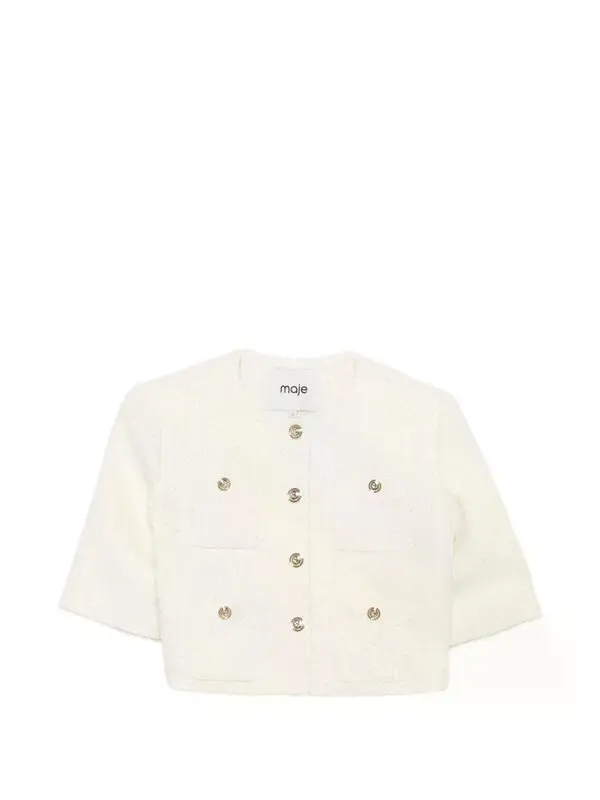 Maje Short-sleeve Button-front Jacket