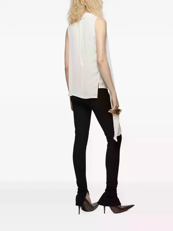 Acne Studios Silk Sleeveless Blouse With Layered Scarf