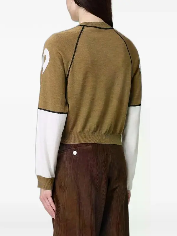 Moschino Logo Intarsia Wool Crew-neck Sweater
