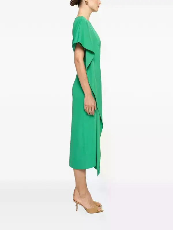 NISSA Belted Midi Dress With Gold-tone Hardware