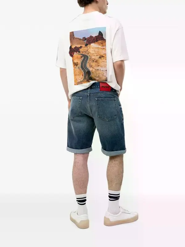 Hugo Logo-patch Turn-up Shorts