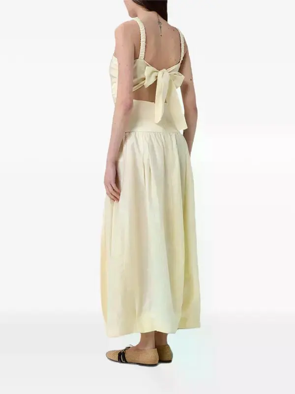 TELA Ruched Maxi Dress With Bow Detail