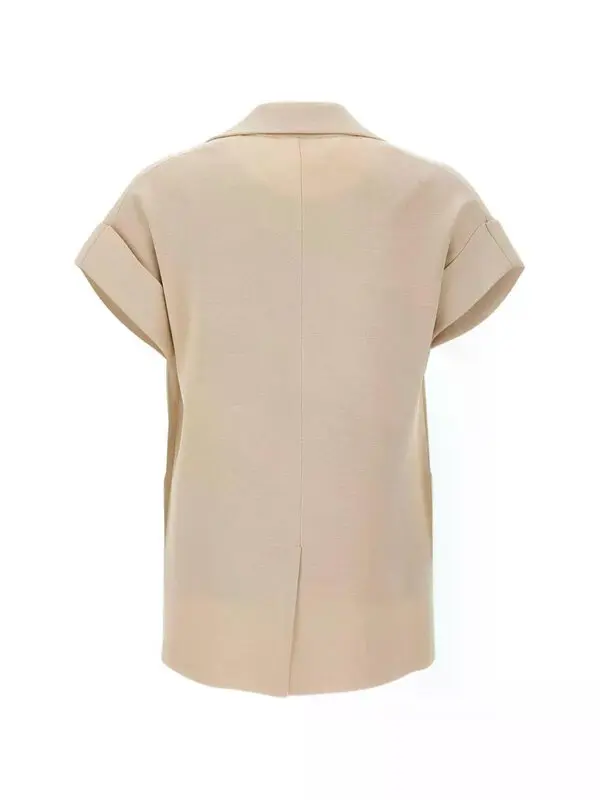 KANGRA Knitted Rolled-sleeve Blazer - Neutrals