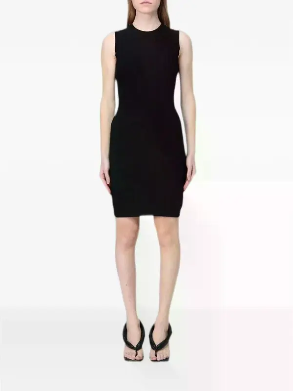 Emporio Armani Monogram Ribbed Sleeveless Dress