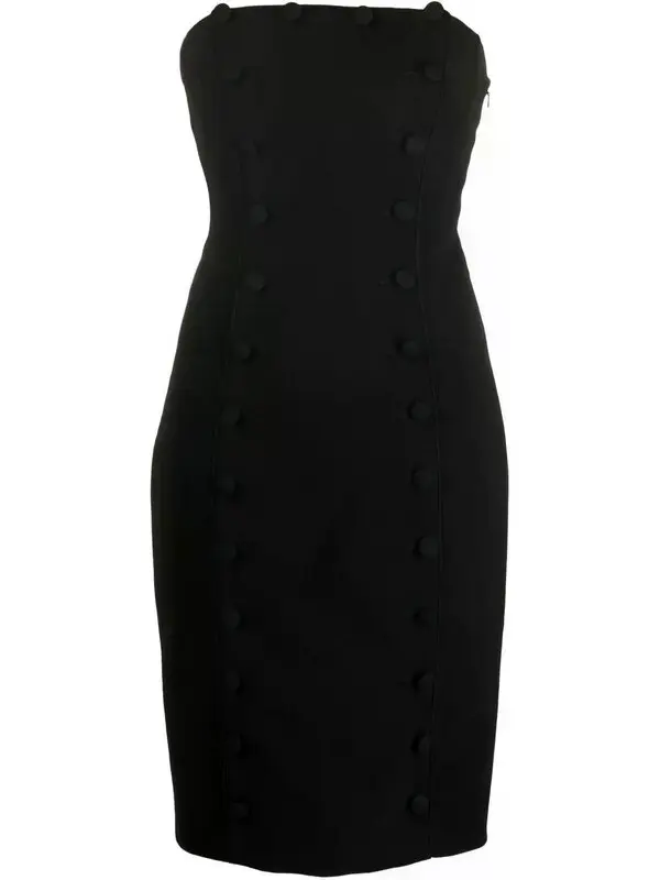 Moschino Strapless Mini Dress With Button Detail