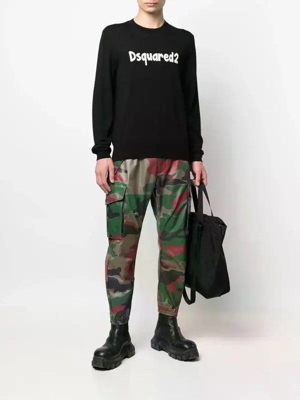 Dsquared2 Camouflage Print Tapered Cargo Trousers