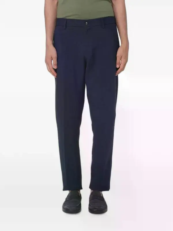 SIVIGLIA Tailored Slim Fit Trousers With Slub Texture