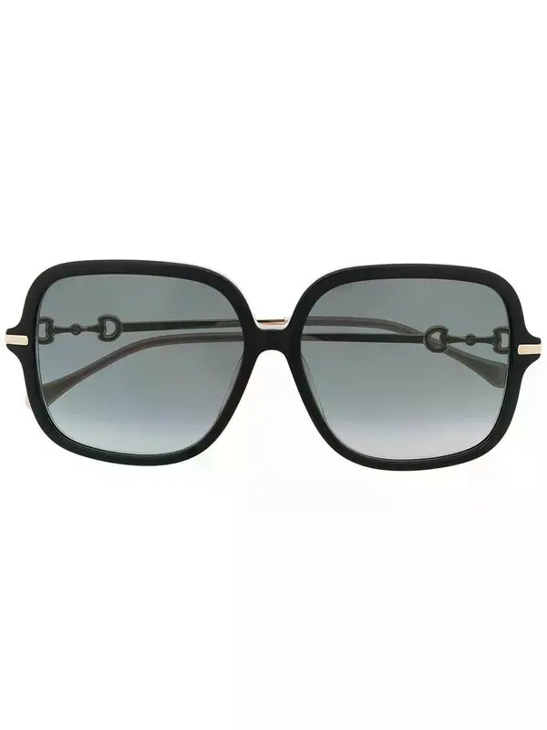 Gucci Horsebit Square Frame Sunglasses - Black