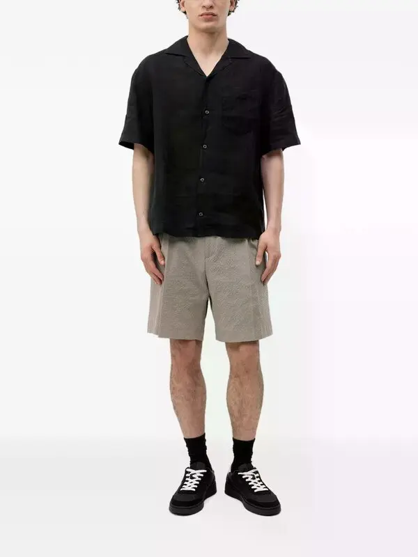 Hugo Seersucker Pleated Shorts