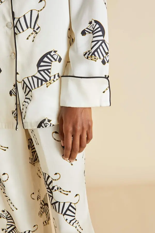 Olivia Von Halle Lila Zebedee Ivory Pajamas