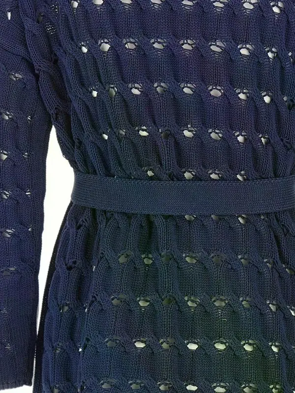 KANGRA Cable-knit Belted Cardigan
