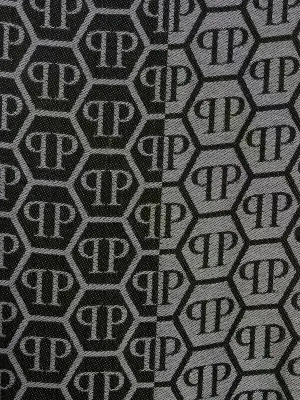 Philipp Plein Monogram-pattern Fringed-edge Scarf