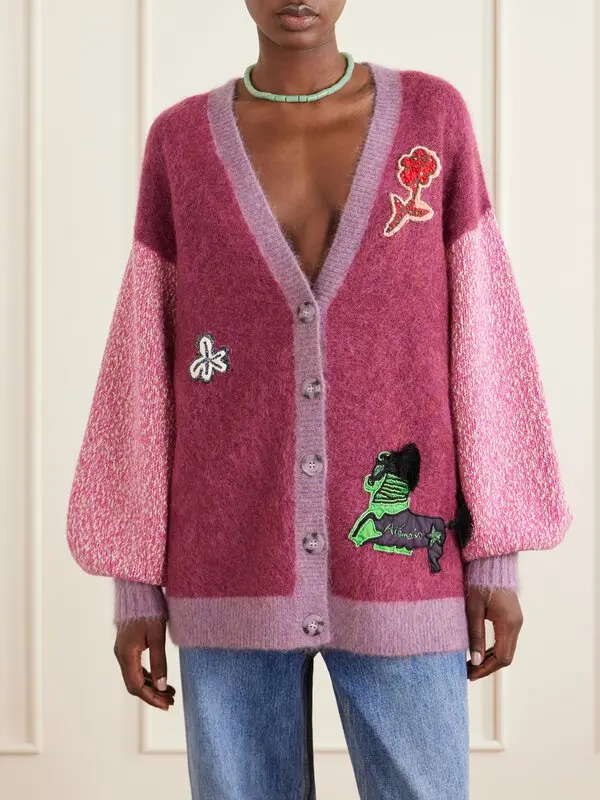 ALEMAIS Mlak Bead-embellished Mohair, Alpaca And Wool-blend Cardigan