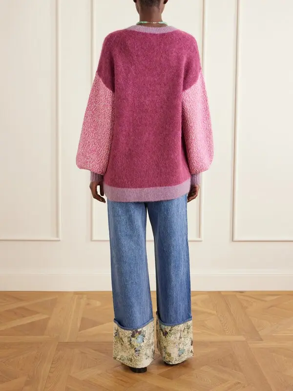 ALEMAIS Mlak Bead-embellished Mohair, Alpaca And Wool-blend Cardigan