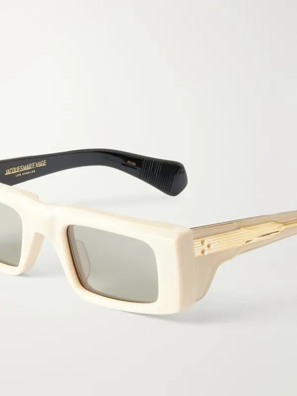 JACQUES MARIE MAGE Rimbaud Square-frame Acetate Sunglasses - Neutrals