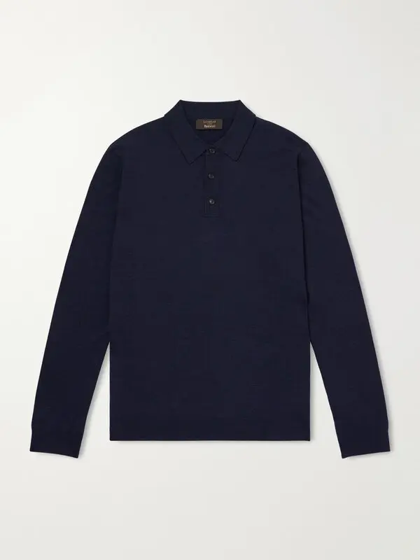 SLOWEAR Slim-fit Flexwool Polo Shirt - Blue