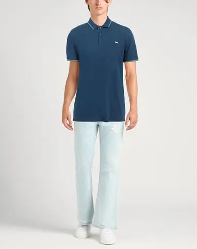 HARMONT & BLAINE Polo Shirt Size Cotton, Elastane - Navy