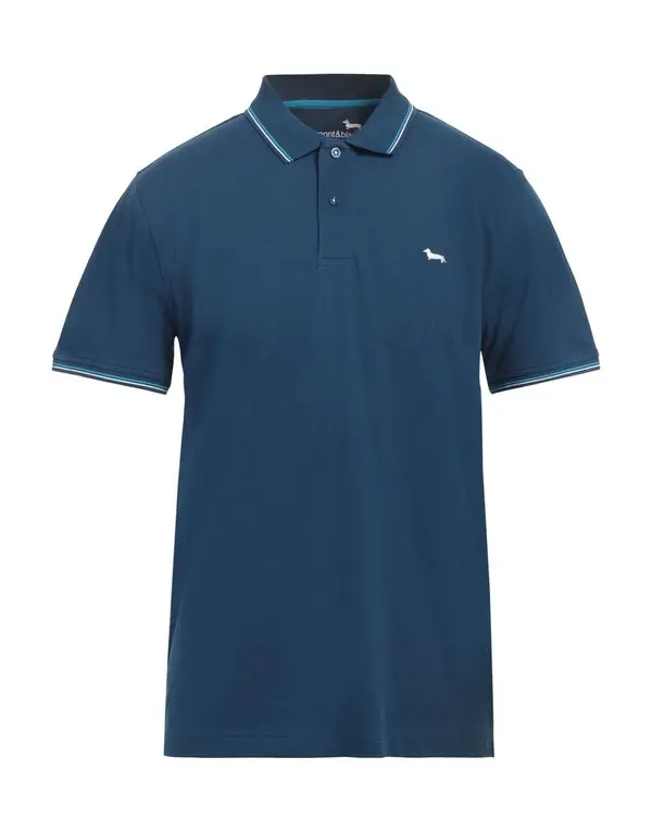 HARMONT & BLAINE Polo Shirt Size Cotton, Elastane - Navy