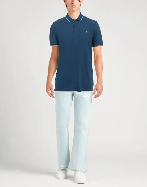 HARMONT & BLAINE Polo Shirt Size Cotton, Elastane - Navy