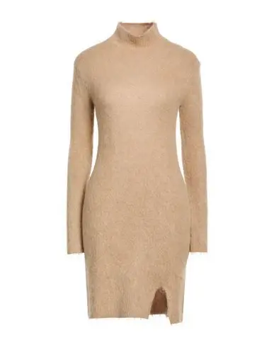 VICOLO Mini Dress Burgundy Size Alpaca Wool, Polyamide, Virgin Wool, Elastane - Beige