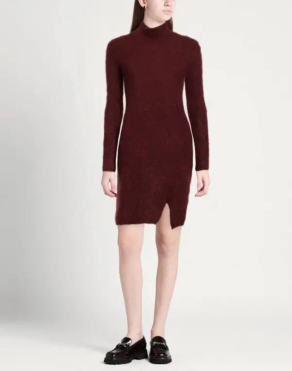 VICOLO Mini Dress Burgundy Size Alpaca Wool, Polyamide, Virgin Wool, Elastane - Red
