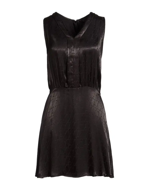 Armani Exchange Jacquard Logo Print V-neck Mini Dress - Black