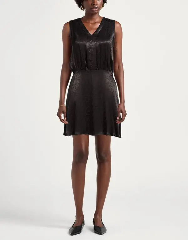 Armani Exchange Jacquard Logo Print V-neck Mini Dress - Black