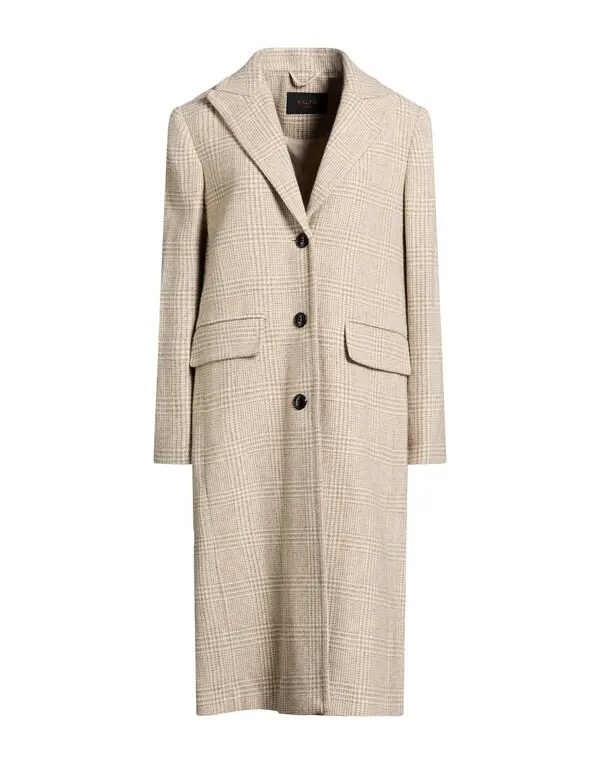PALTO' Wool Glen Plaid Coat - White